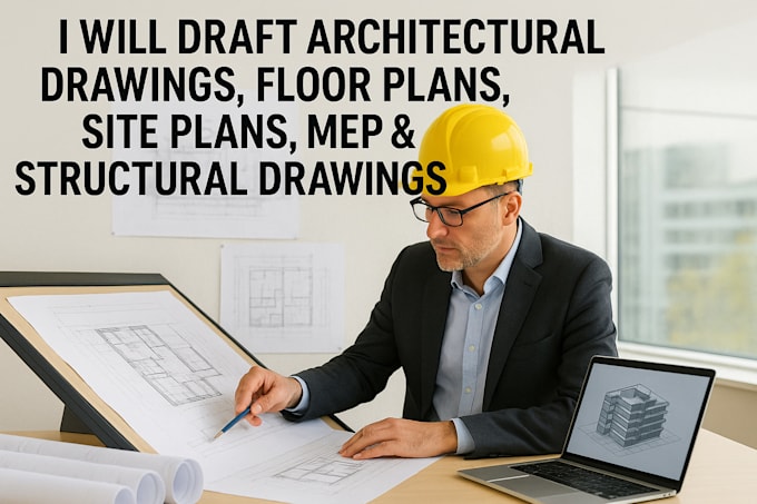 Draft architectural drawing, floor plan, site plan, mep, and structural ...