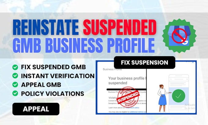 Appeal fix reinstate suspended and disabled google my business gmb suspension by Haziiseo | Fiverr