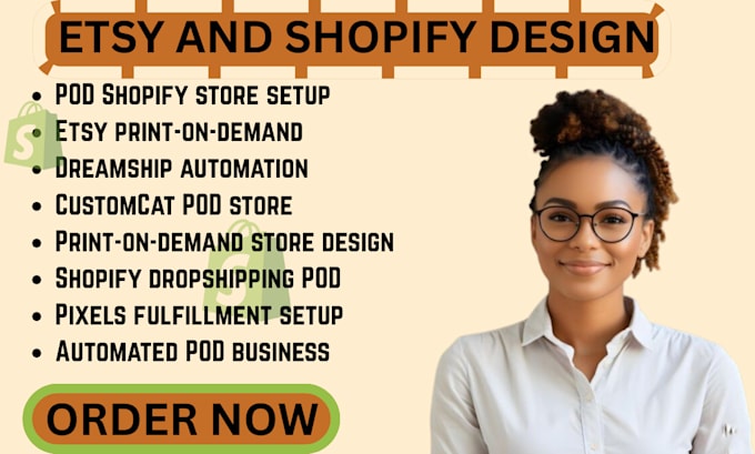 Create automated pod shopify esty store design using dreamship ...