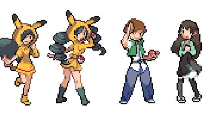 Do pixel art pokemon trainer sprite or fakemon pixel art for you in ...