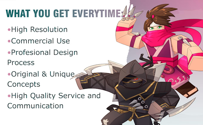 Design and draw your roblox ugc characters for a game by Aeguilrod | Fiverr