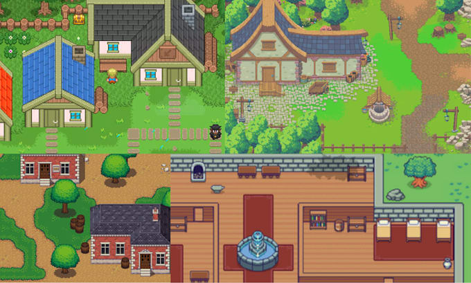 Top down pixel art tileset rpg games art asset sprite tile map sprite ...