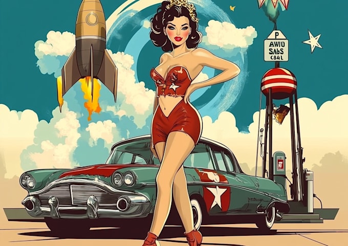 Design A Cute And Sexy Pin Up Pinup Girl Of Your Choice By Siotrix Fiverr