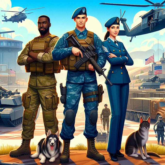Draw 2d game art military character design by Ercoeltuned | Fiverr