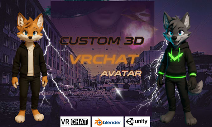 3d anime model custom 3d vrchat furry model 3d vtuber model vr ...