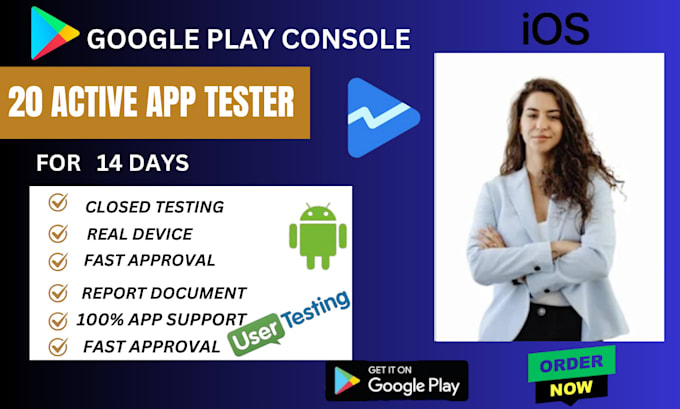Provide 12 real testers for google play store play console testing app ...