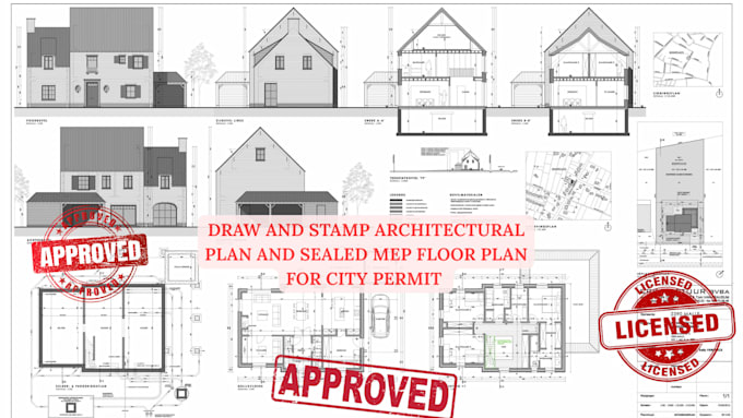 Draw and stamp architectural plan and sealed mep floor plan for city permit by Architec_victor ...