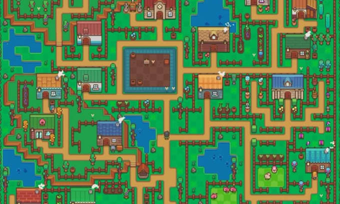 Do pixel art tileset, rpg game environment background tilemap, spritesheet