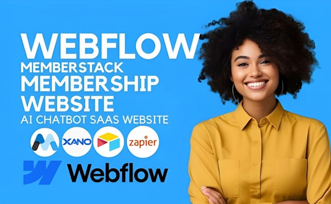Webflow membership ai chatbot saas website memberstack api xano wized airtable by ...