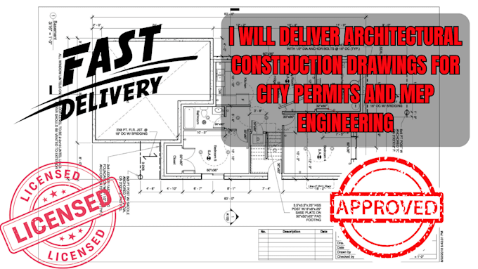 Deliver architectural construction drawings for city permits and mep ...