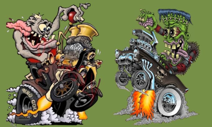 Ratfink hot rod monster mascot t shirt design tattoo art vector car ...