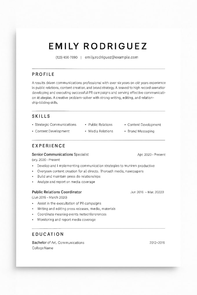 Create a professional cv tailored to your career goals by ...
