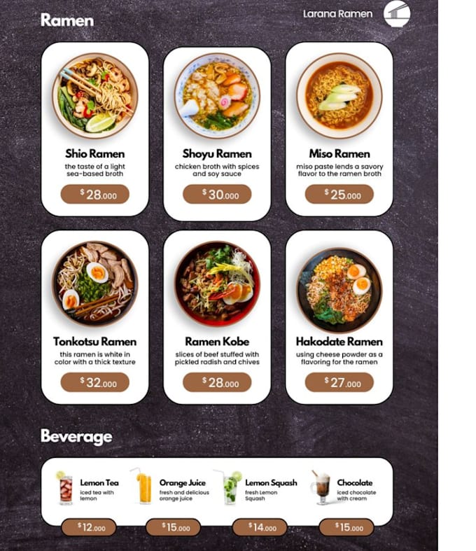 Design attractive restaurant menu for you by Latoyamiller68 | Fiverr