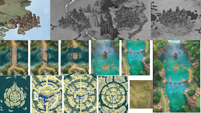 Create dnd map, cartography, battlemap, world map, fantasy map ...