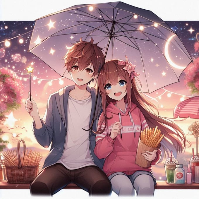 Draw bl, straight or yuri couple in anime style for you by Soletopu ...