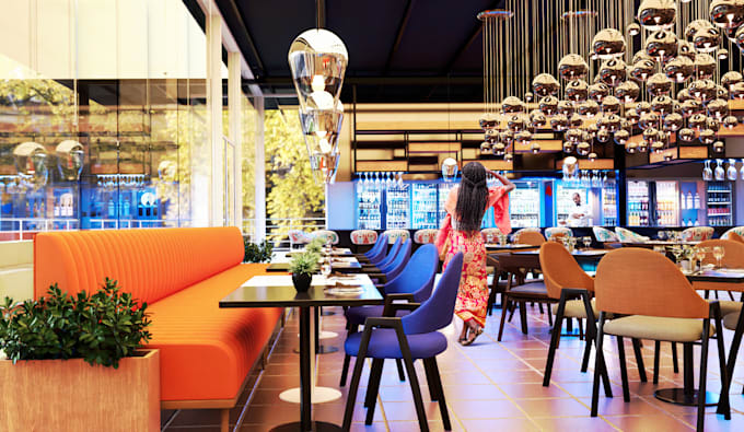 Design and render retail store, restaurant interior, office design,cafe ...