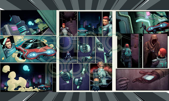 Illustrate comic storyboard art sfw comic page for graphic novel comic ...