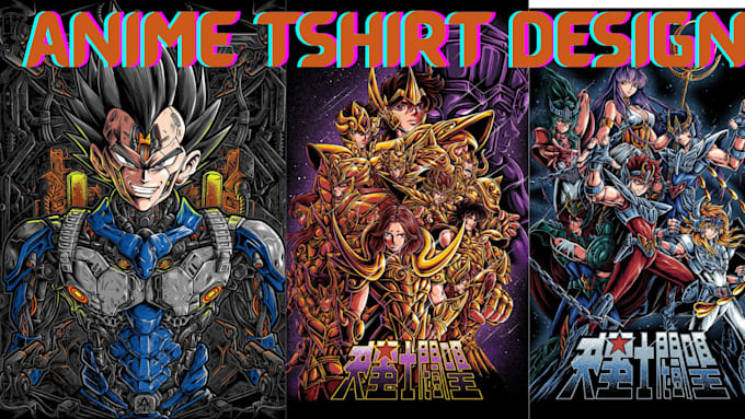 Design anime cyborg cyberpunkrobot streetwear merch fantasy tshirt ...