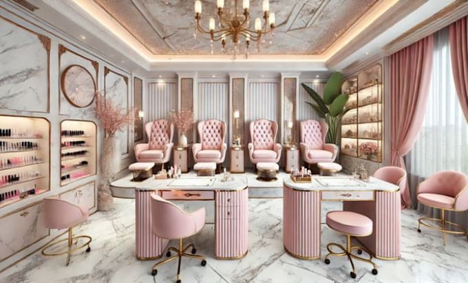 Design 3d spa,3d hair salon, showroom, boutique, retail store, nail ...