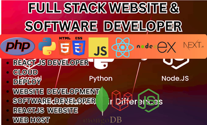 Develop full stack web apps using nextjs, react, nodejs, laravel or python php by Excel_expertx ...