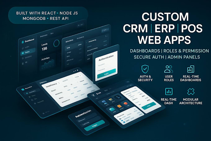 Build A Custom Crm Web App Erp Pos Web App With Dashboard Roles And Auth By Hordson Fiverr