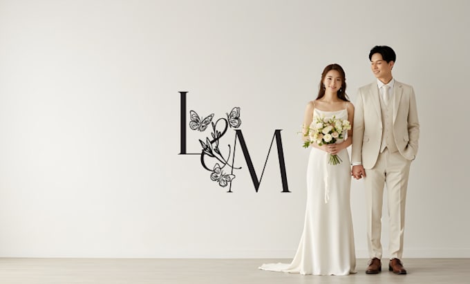 Create beautiful initials,monogram and highly minimal wedding logo in ...