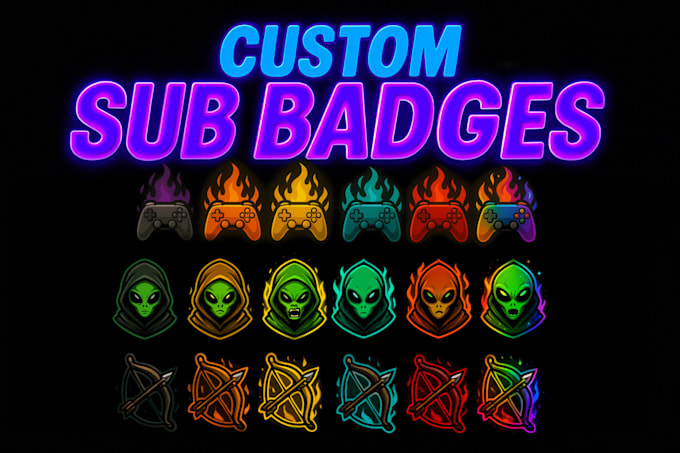 Design sub badges for twitch, kick, tiktok by Pxigemarie | Fiverr