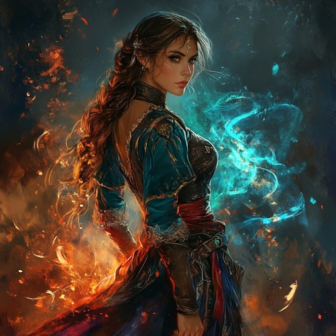 Crate a illustrate fantasy character design by Mongaaurs | Fiverr