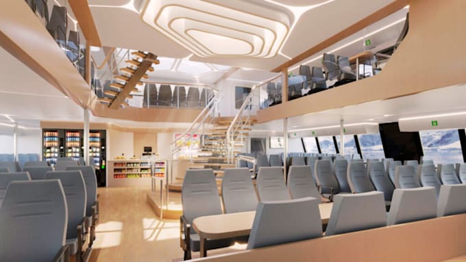 Do 3d ferry boat design, passenger boat, water taxi, riverboat, pontoon ...