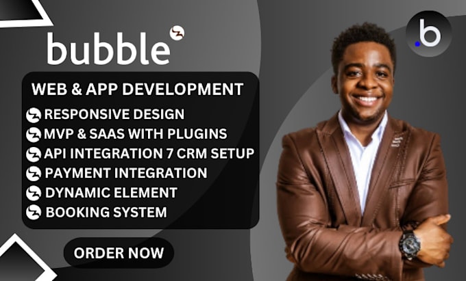 Do bubble developer bubble io saas mvp marketplace adalo expert flutterflow ui by Ezekiel_ecomx ...