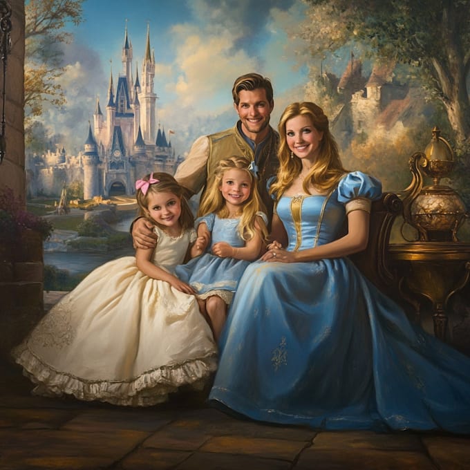 Design a professional disney family portrait by Thesis__jh3 | Fiverr