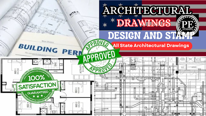 Architecture drawing, pe stamp, mep stamp, for all state in usa for ...