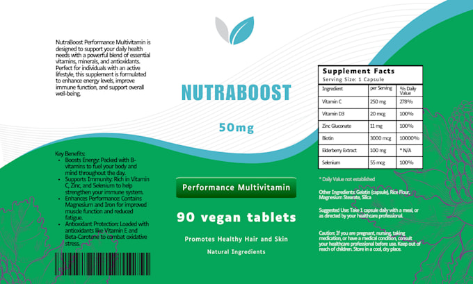 Create fda compliant dietary supplement and nutrition labels by Nida ...