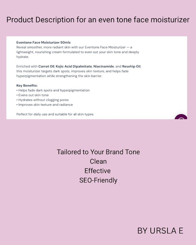 Write product descriptions for your beauty brand by Urslaify | Fiverr