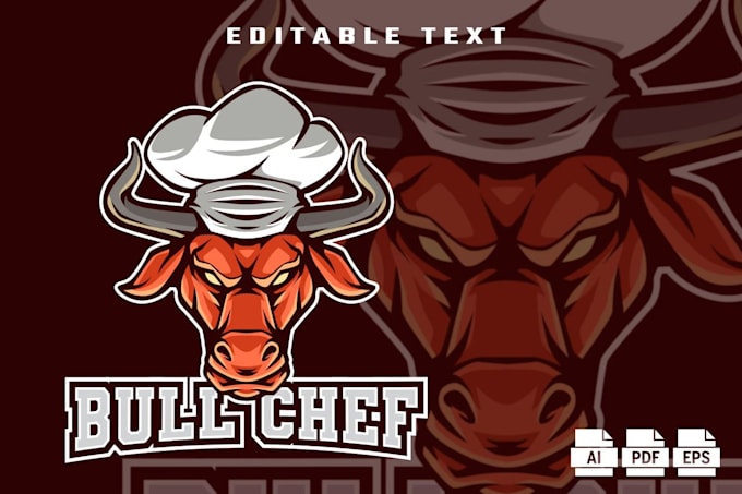Create mafia bull chef mascot logo by Lydiinson | Fiverr