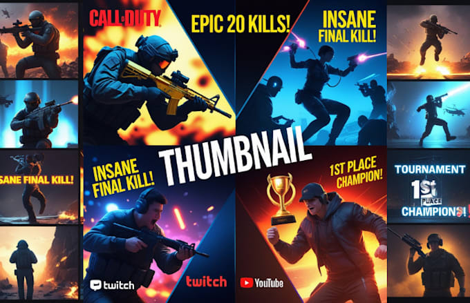 Create stream ready twitch graphics with high ctr gaming thumbnails by ...