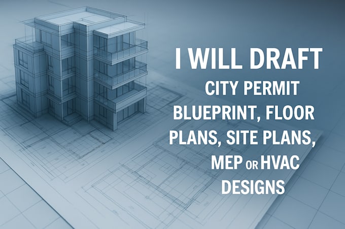 Draft city permit blueprint, floor plans, site plans, mep or hvac ...