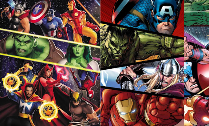 Draw superhero comic book dc marvel cartoon character illustration do ...