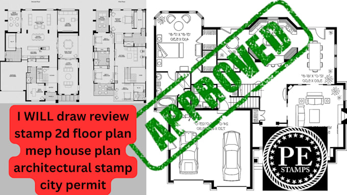 Draw review stamp 2d floor plan mep house plan architectural stamp city permit by Grayjuvia830 ...