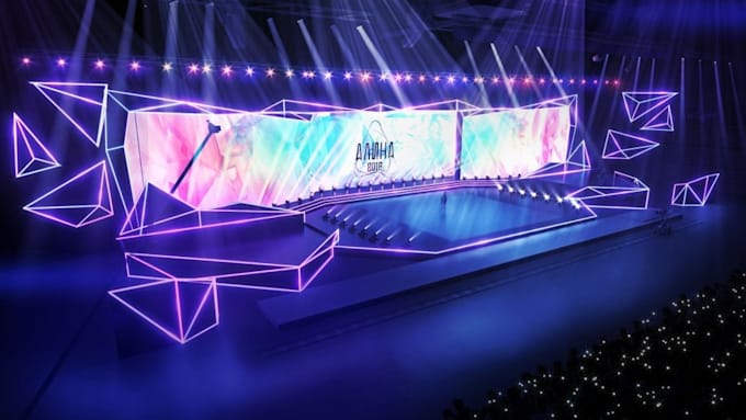 Create a professional stage design, concert event stage, stage lighting ...