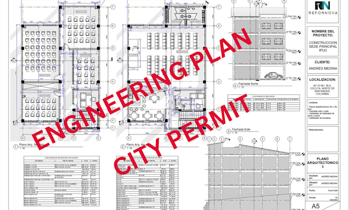 Do architectural plan, engineering, mep drawings and floor plans for city permit by Riritar | Fiverr