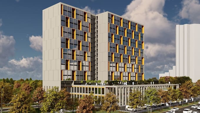 Sketchup 3d downtown hotel,restaurant complex, high rise resort ...