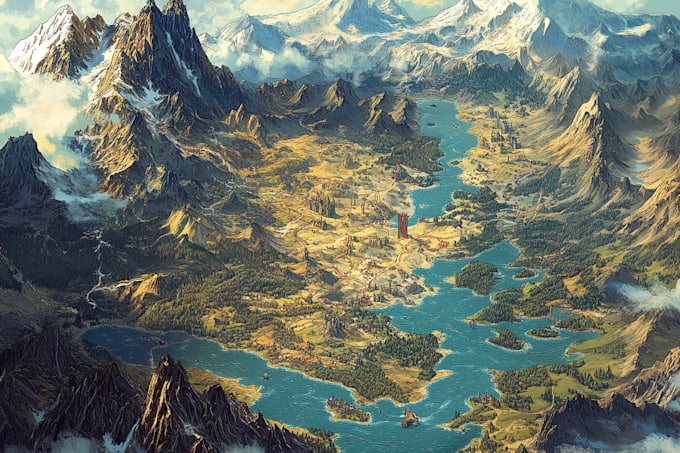 Vector map city map fantasy map design dnd city map by Vonessia56 | Fiverr