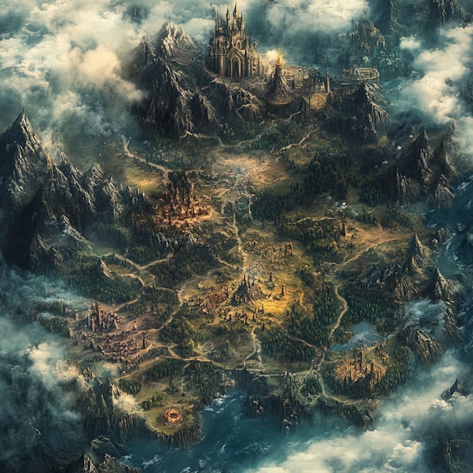 Create a beautiful fantasy map in 4k for you by Turtapi_267 | Fiverr