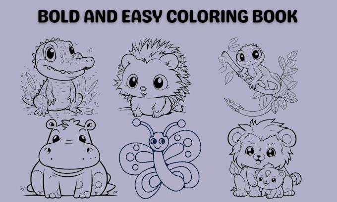 Design bold and easy coloring book, coloring page for kids and adults ...