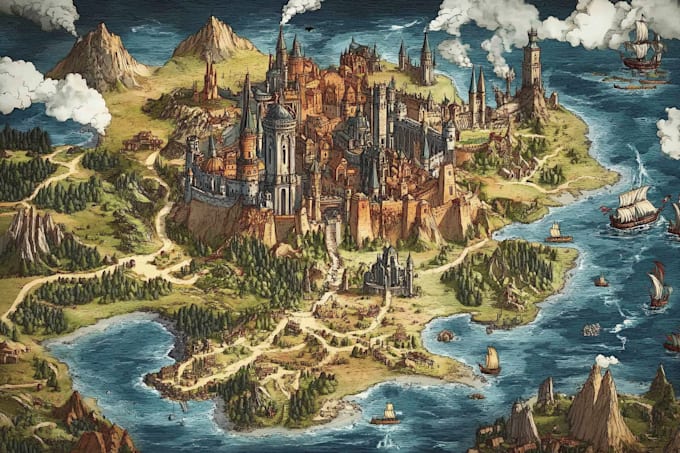 Make a high quality fantasy map by Sarahi_guy | Fiverr