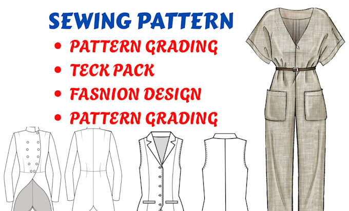 Create your sewing pattern, fashion design, grading pattern by Sahun_samira | Fiverr