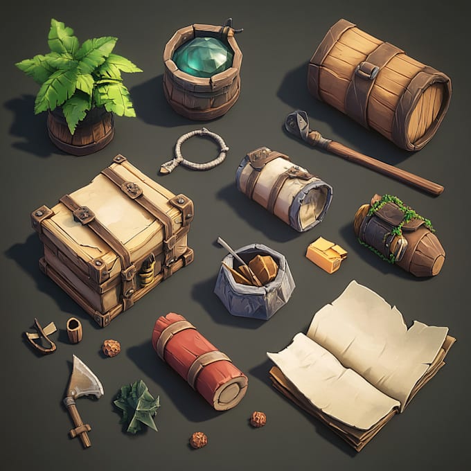 Create nice 2d game assets, props, icons, objects and ui by Teagenbaldwin | Fiverr