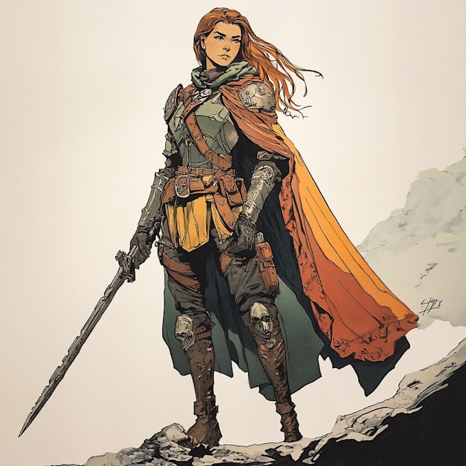 Draw dnd character art fantasy scifi illustration for you by Filipe ...