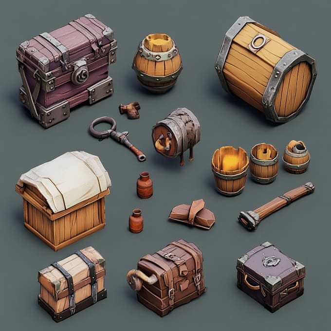 Draw 3d model objects, props and weapons by Mckinney52 | Fiverr